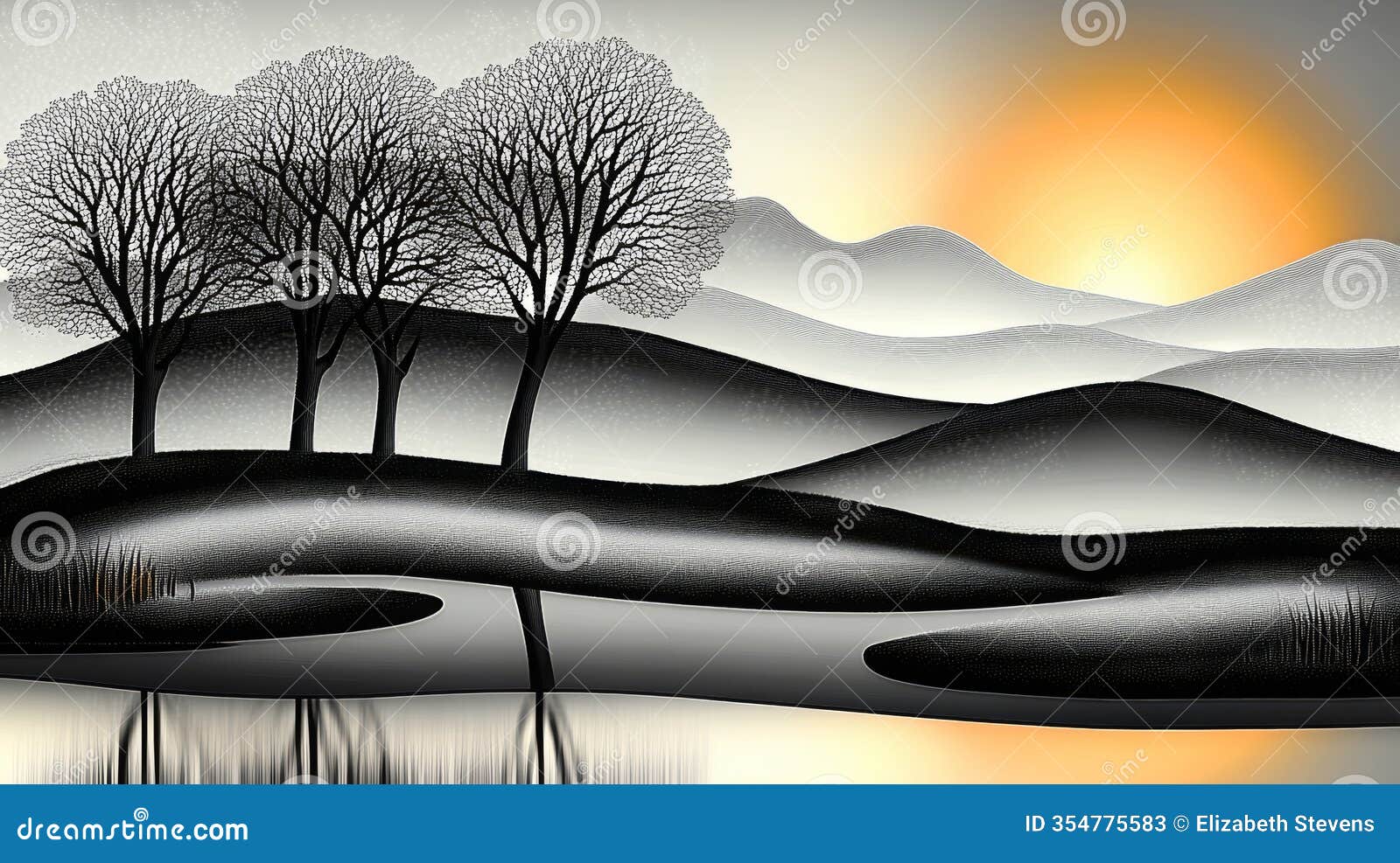 Ascending Pathway among the Trees Stock Illustration - Illustration of ...
