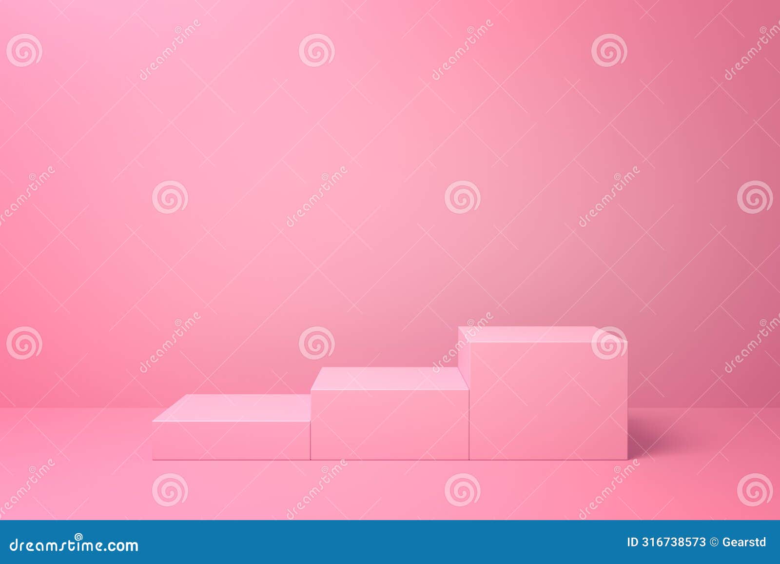 Three Pink Geometric Steps on a Background Stock Image - Image of ...