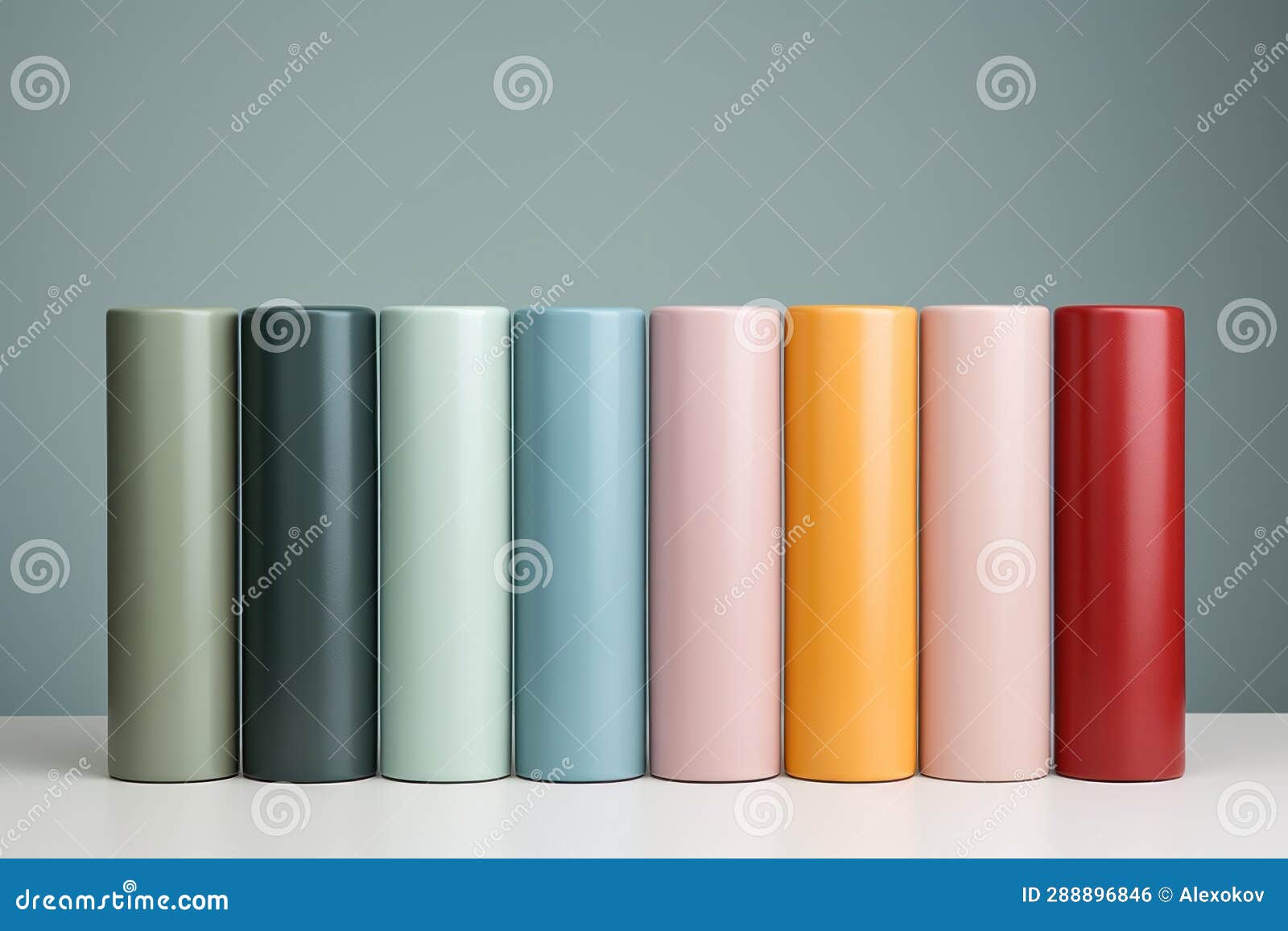 Ascending Solid Coloured Cylinder in a Flat Design AI Generated Stock ...