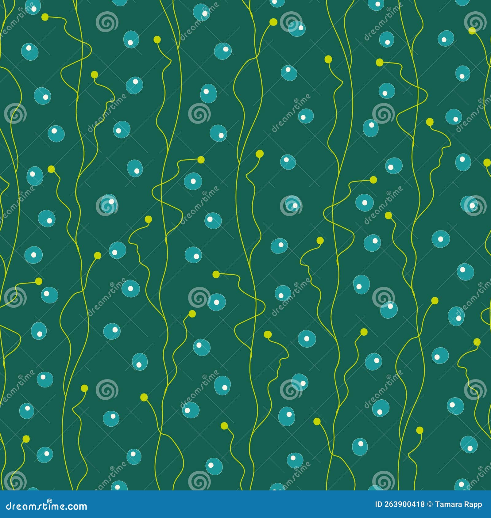Ascending Spawn. Vector Blue-green Seamless Pattern Background ...