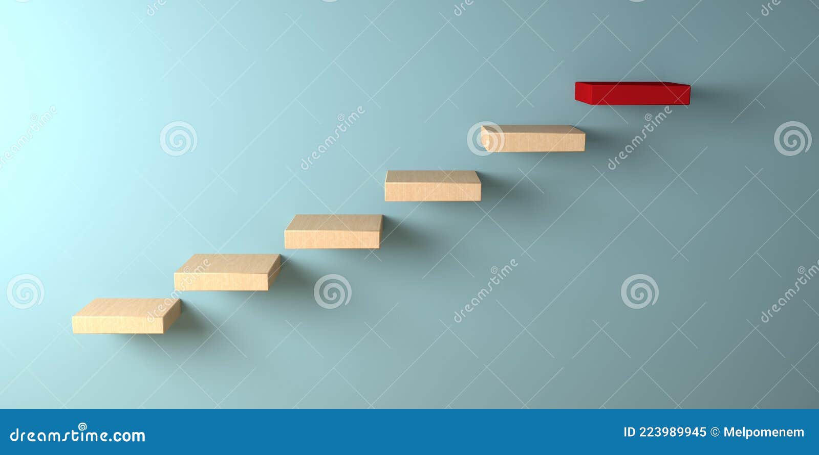 Ascending Upwards Steps - 3D Render Stock Illustration - Illustration ...