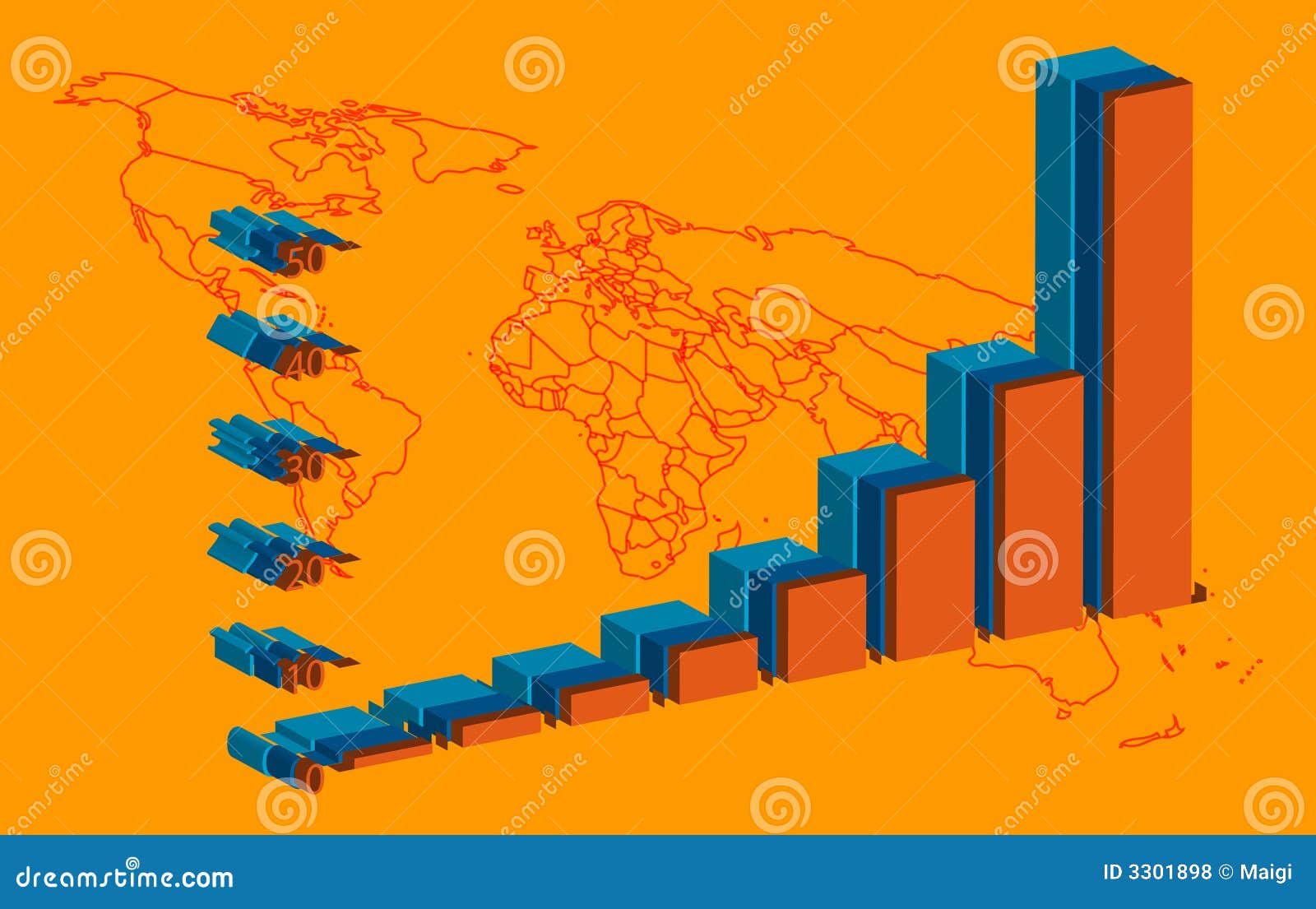 Ascending vector chart stock vector. Illustration of graph - 3301898