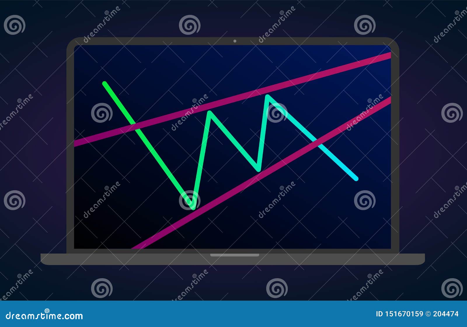 Ascending Wedge Pattern Figure Technical Analysis. Vector Stock and ...