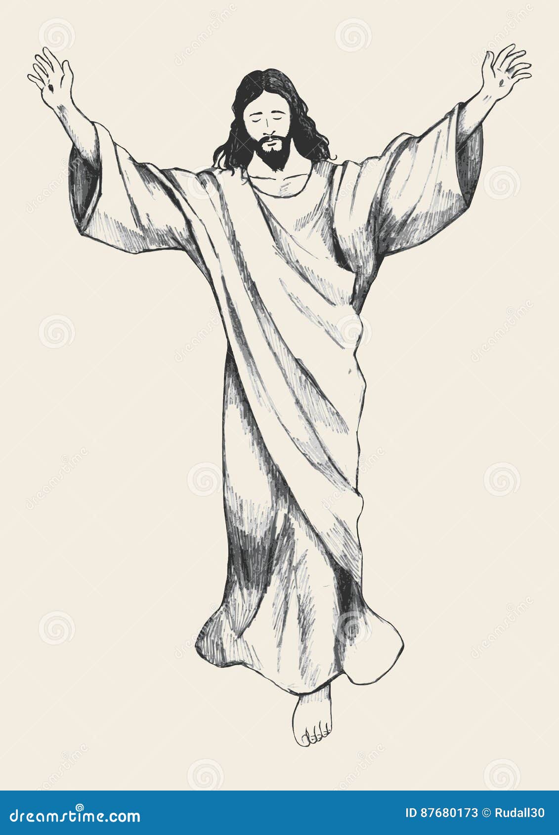 Ascension of Jesus Christ Sketch Stock Vector - Illustration of holy ...