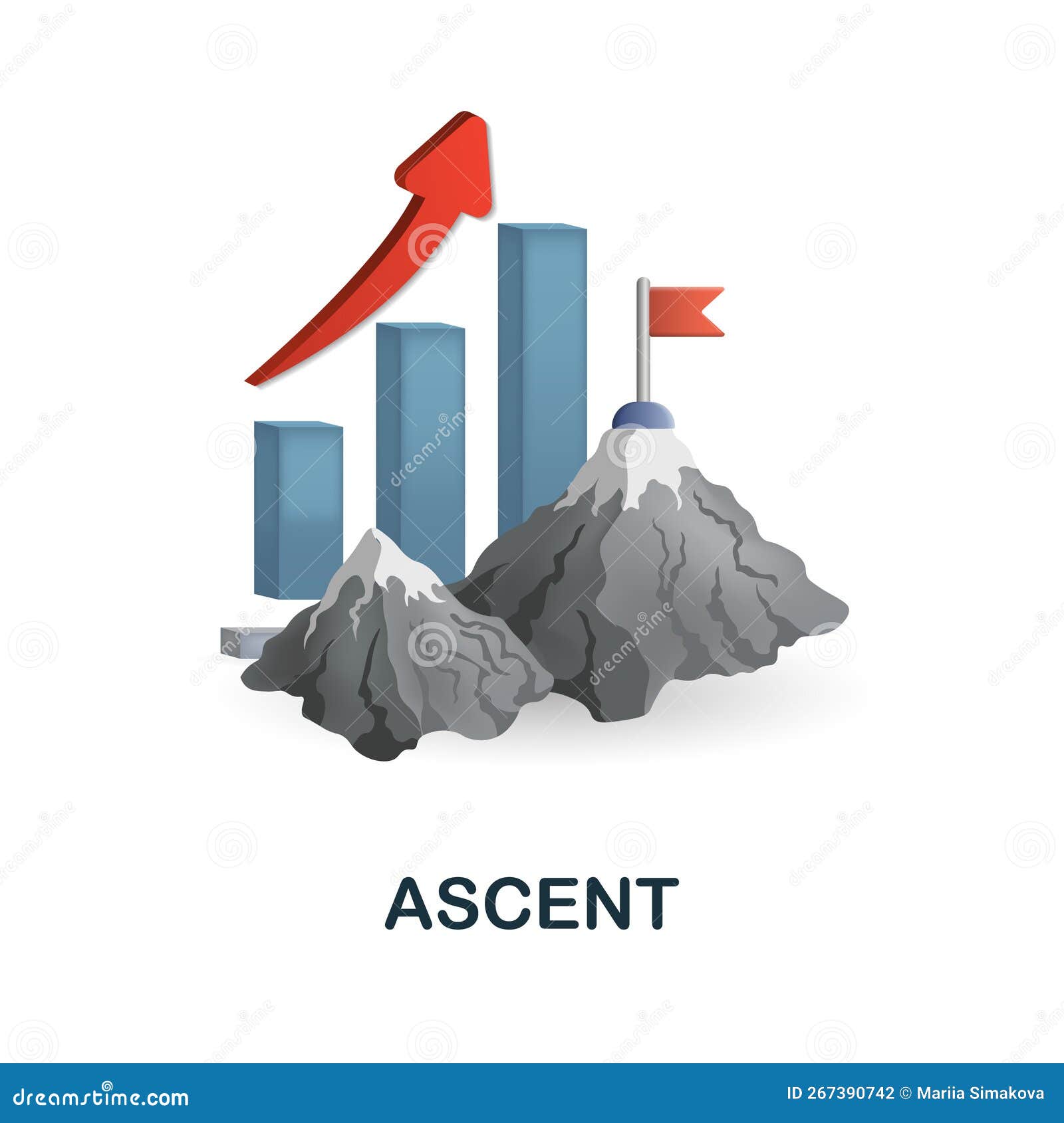 Ascent Icon. 3d Illustration from Performance Collection Stock Vector ...