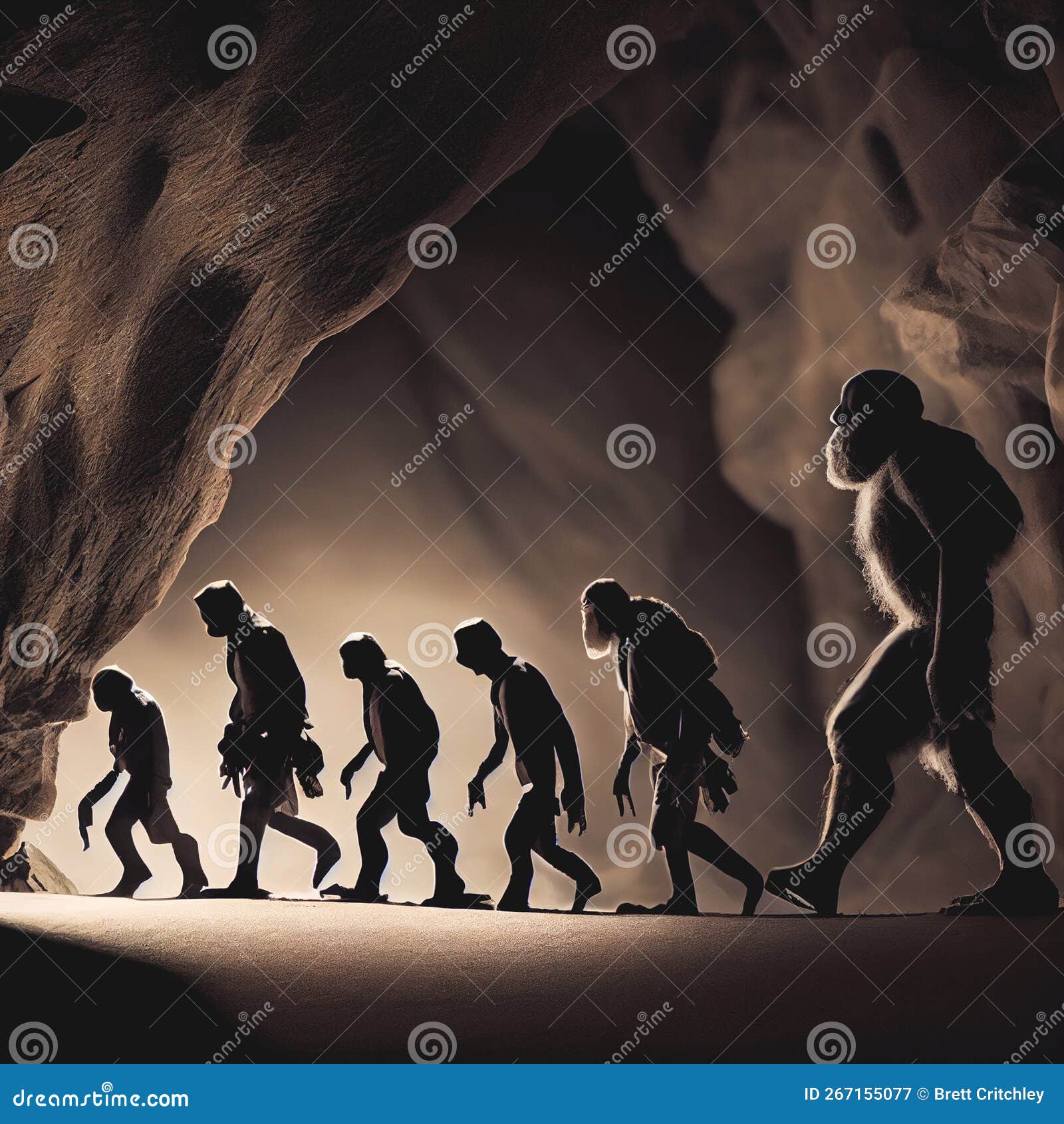 Ascent Of Man With Charles Darwin Evolution Royalty-Free Stock Photo ...
