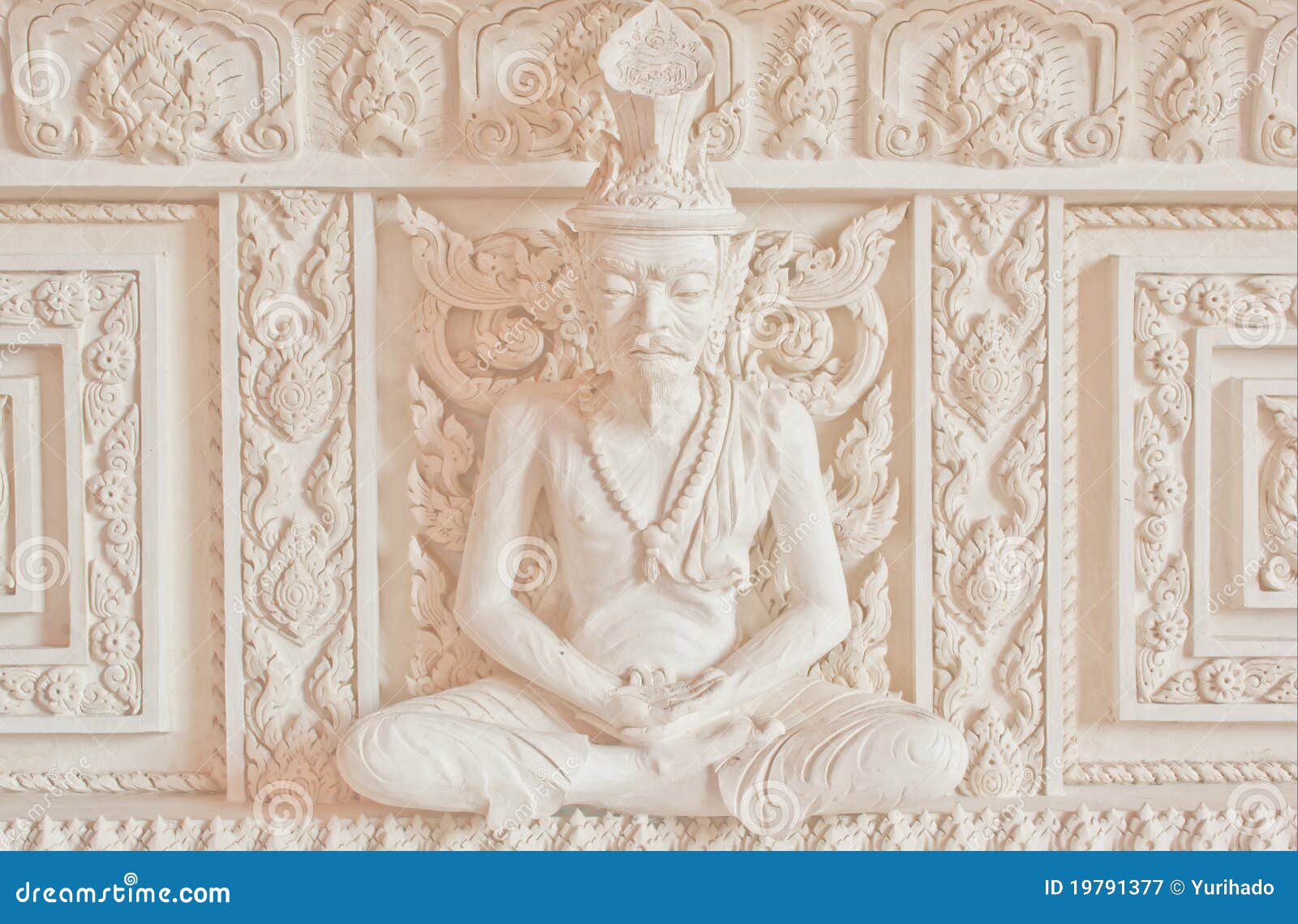 Ascetic Statue in Thai Style Molding Art Stock Image - Image of recluse ...