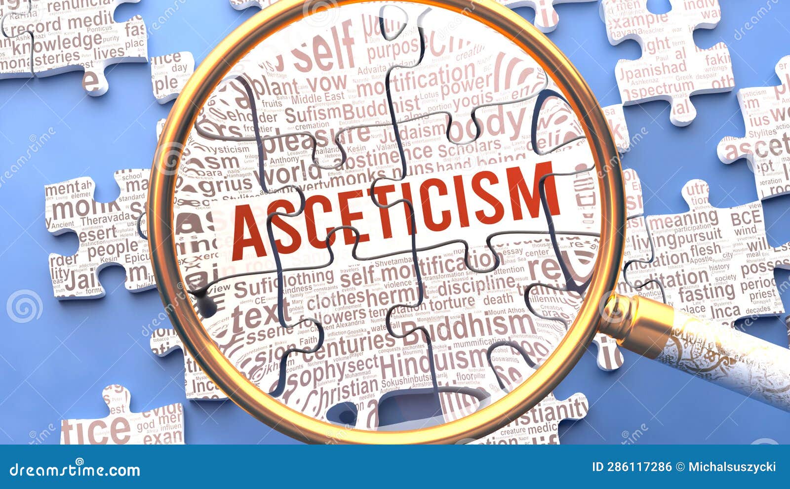 Asceticism and Related Ideas on a Puzzle Pieces. a Metaphor Showing ...