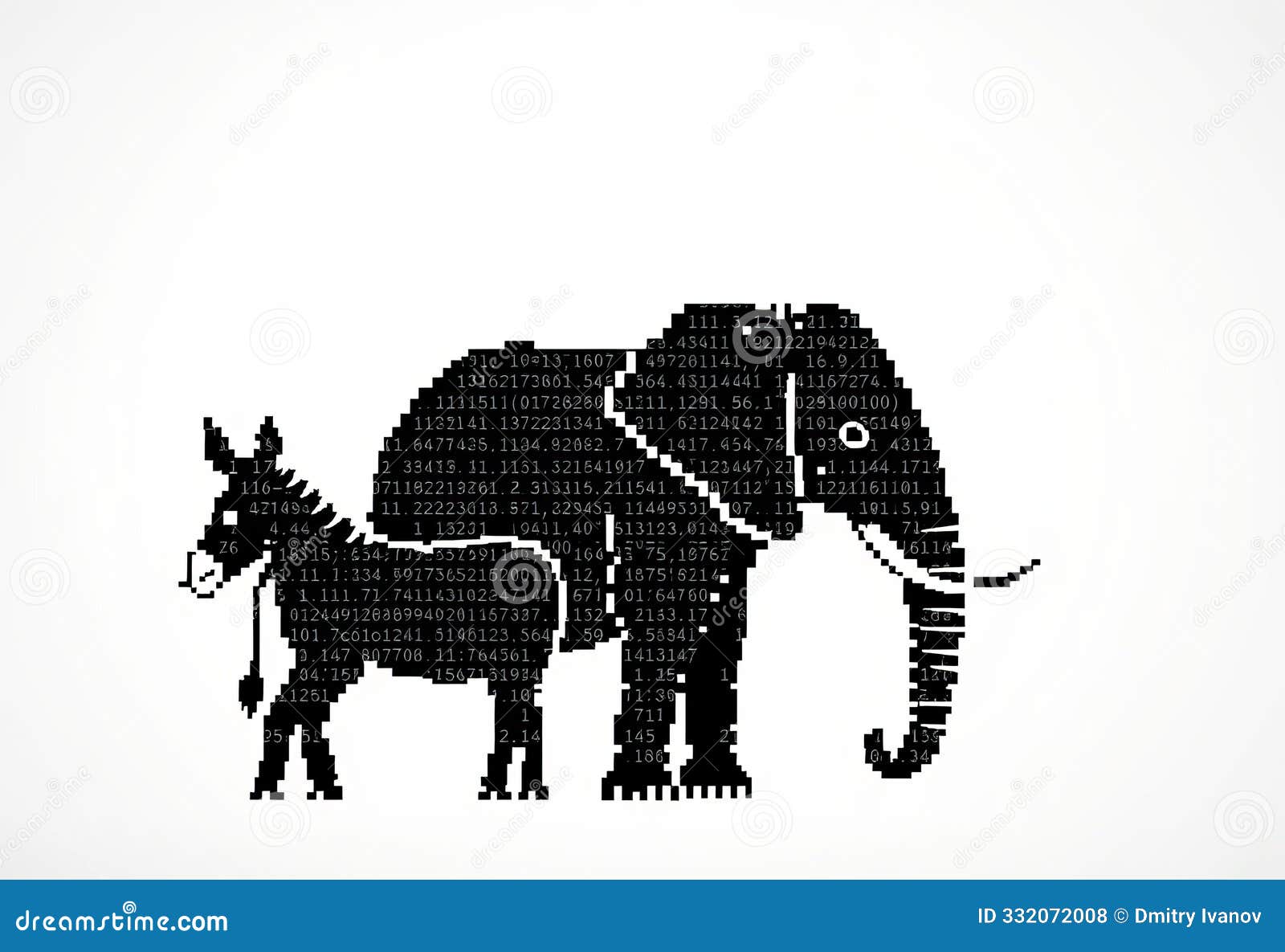 ASCII Art Donkey and Elephant Donkey and Elephant Reng Stock ...