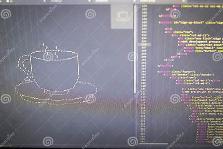 ASCII Art of Drink Cup and HTML Code Aside Stock Photo - Image of ascii ...