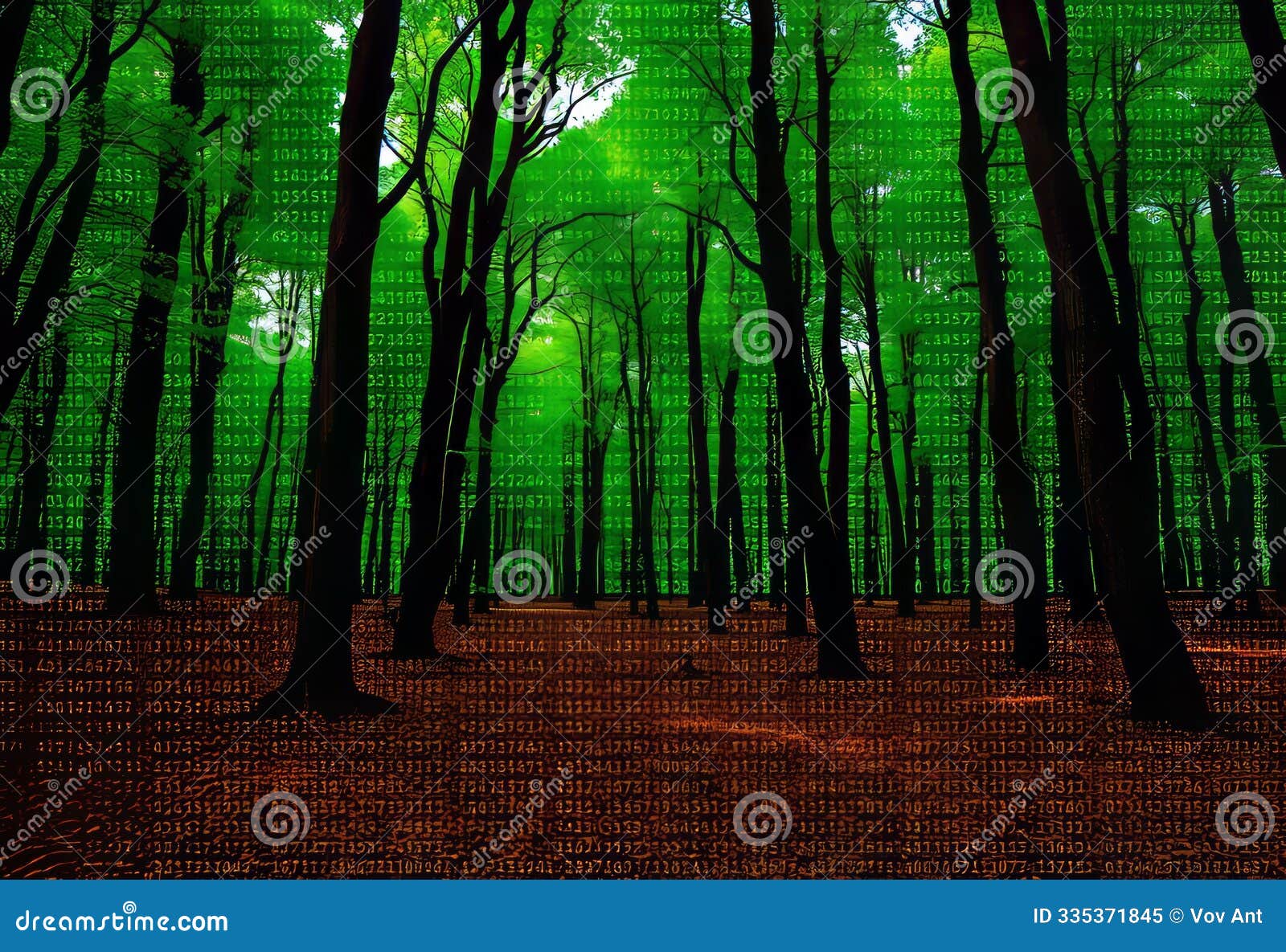 ASCII Art Forest Forest Scenes Converted into ASCII Characters C Stock ...