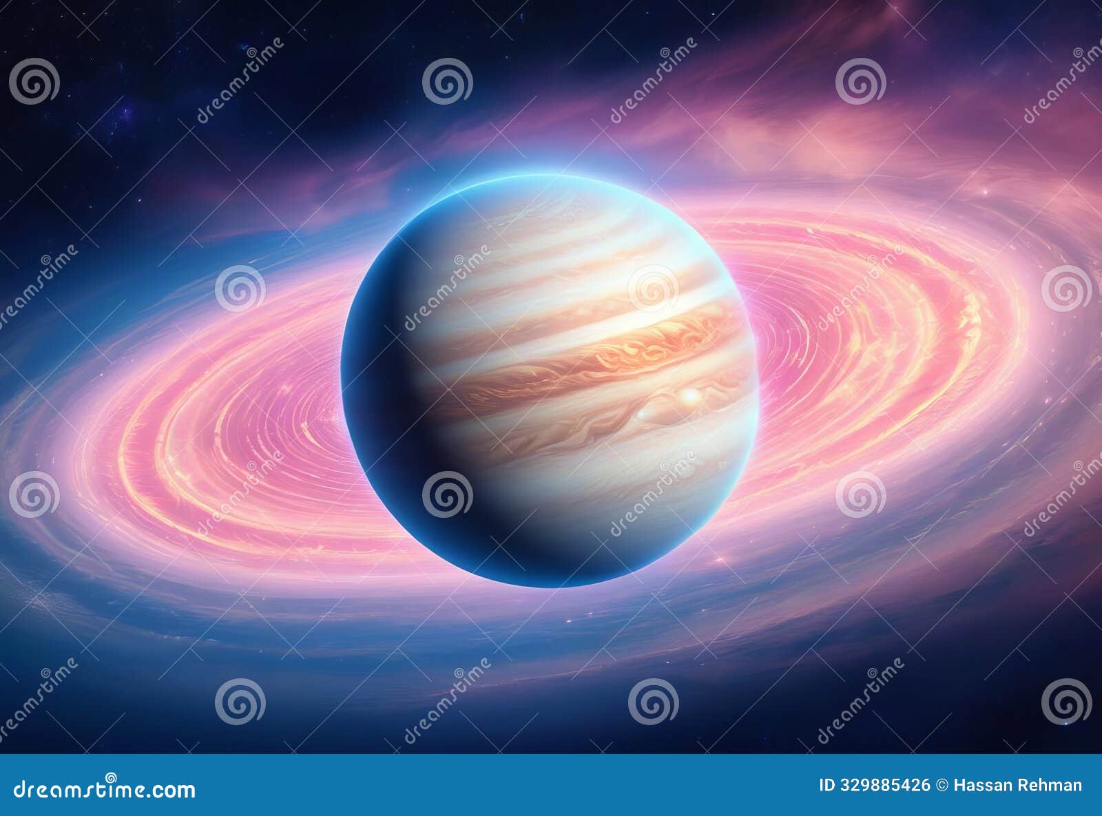 ASCII Art Style Illustration of Planet Over Blue Background Stock ...