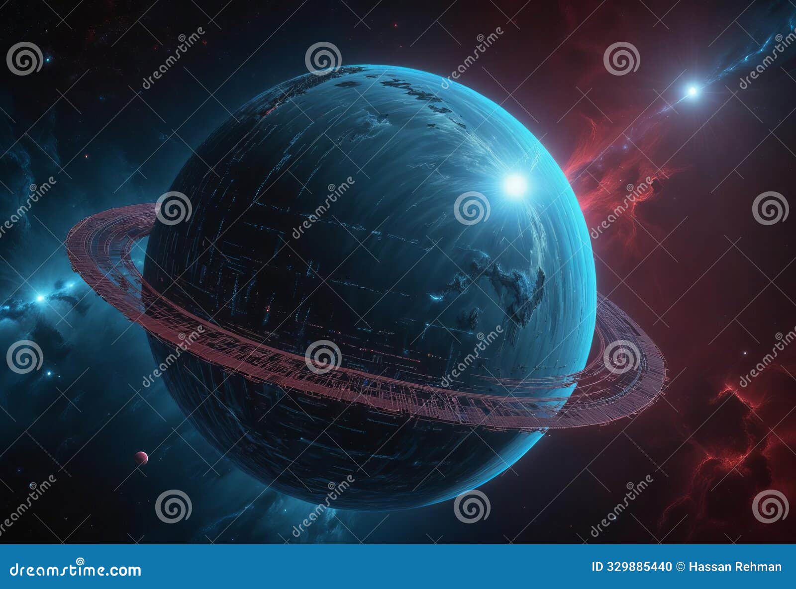 ASCII Art Style Illustration of Planet Over Blue Background Stock ...