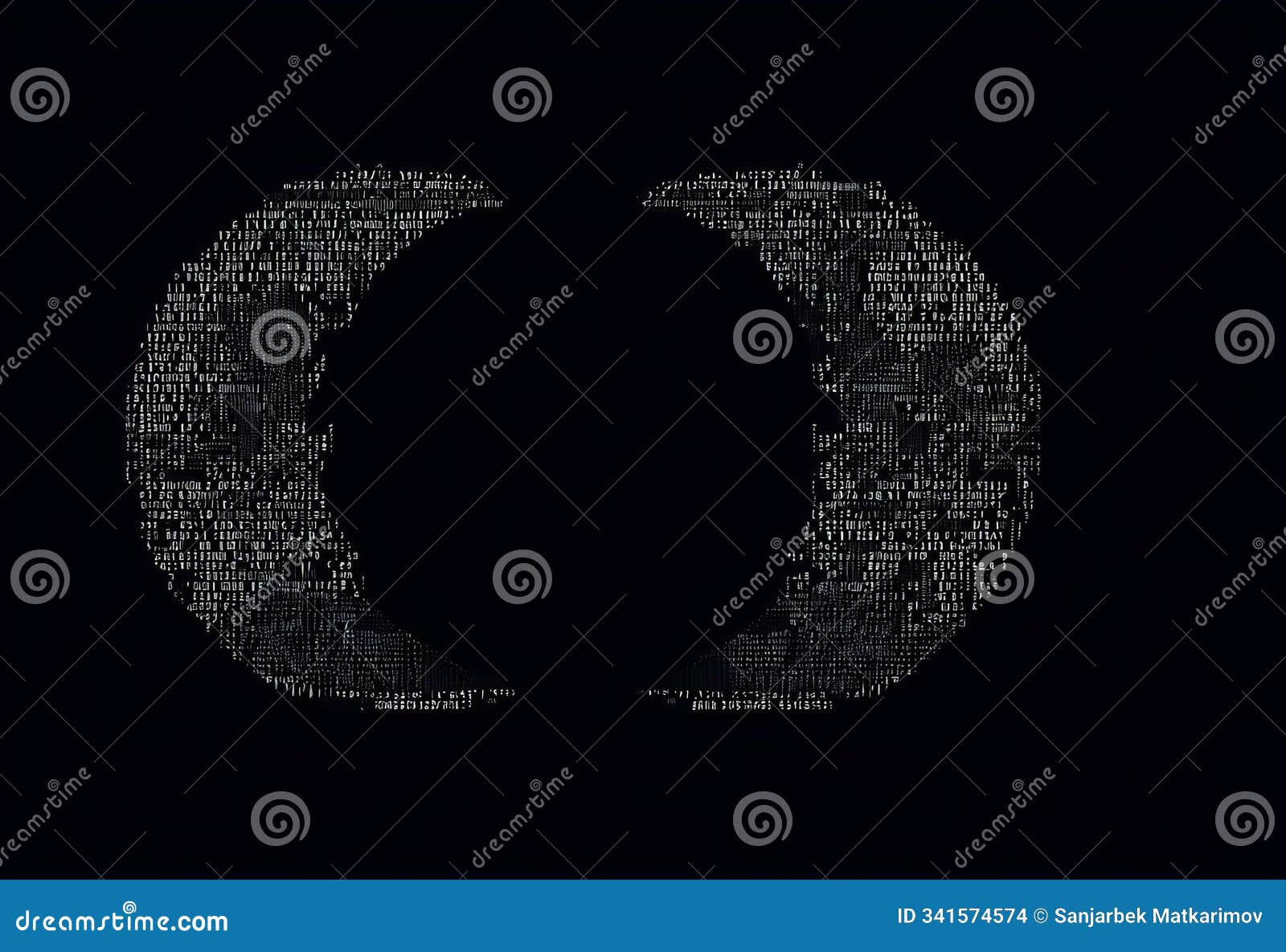 Ascii Art The Two Moons Are Created Using Only Text Characters F Stock Illustration