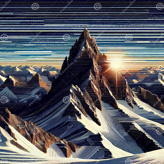 25 Ascii Digital Collage a Collage of Summit Scenes with Each La Stock ...