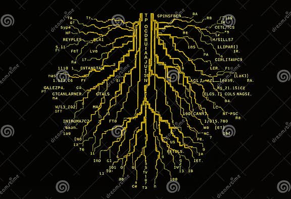 ASCII Root System stock image. Image of drawn, creative - 335223951