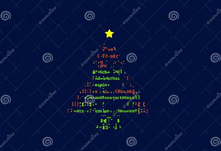 Ascii Text Based Tree a Christmas Tree Created Using Ascii Chara Stock ...