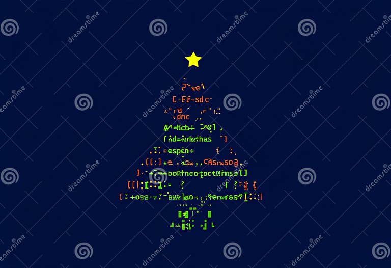 Ascii Text Based Tree a Christmas Tree Created Using Ascii Chara Stock ...