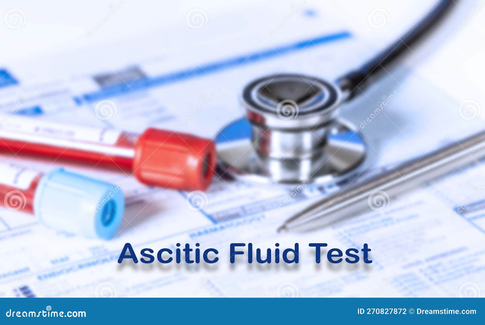 Ascitic Fluid Test Testing Medical Concept Checkup List Medical Tests With Text And Stethoscope