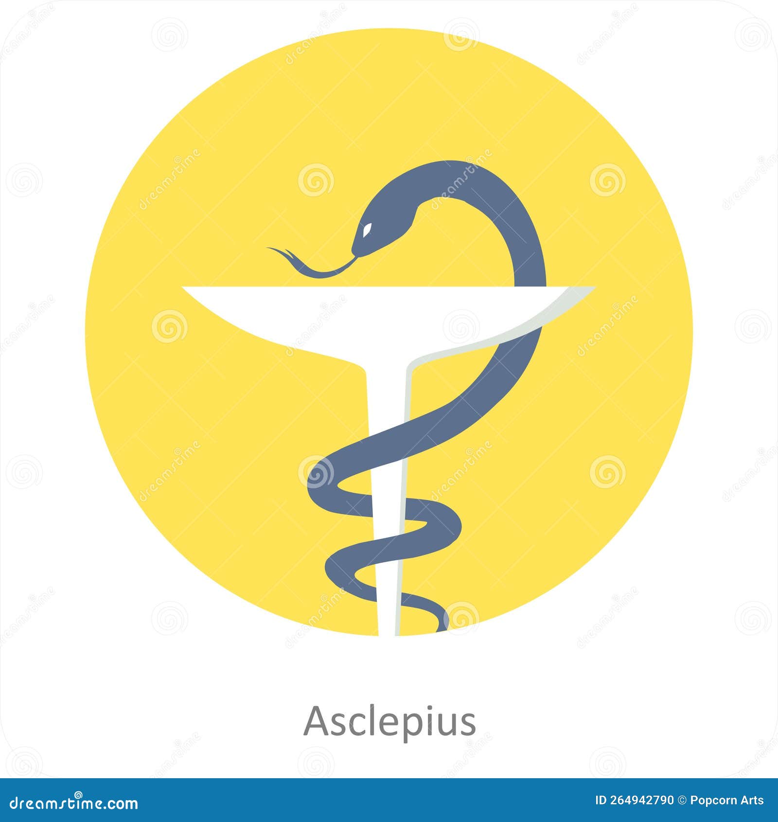 Asclepius stock vector. Illustration of heart, health - 264942790