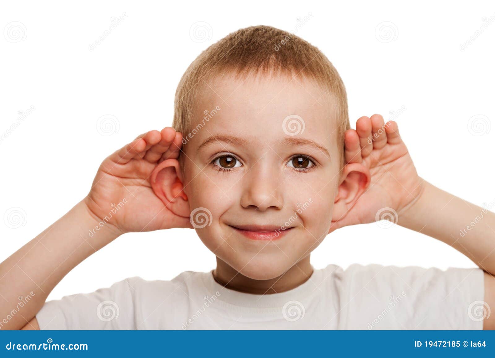 Ascolto del bambino immagine stock. Immagine di orecchio - 19472185