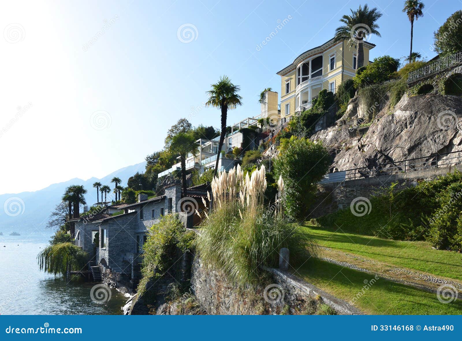 Ascona, Switzerland stock photo. Image of famous, pier - 33146168