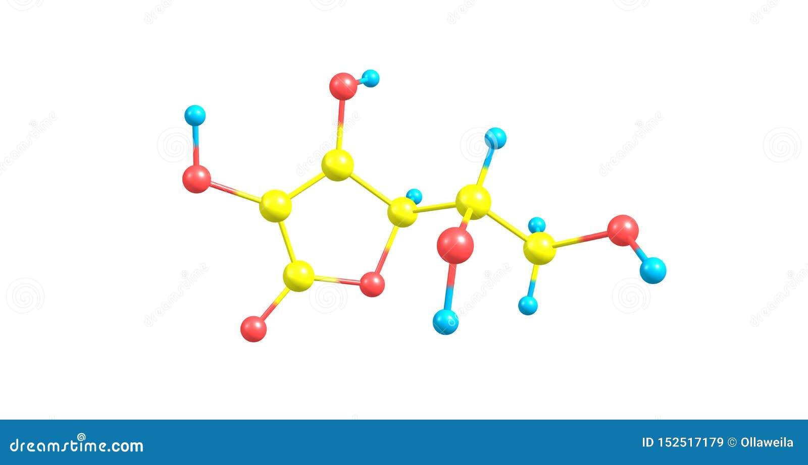 Ascorbic Acid Molecular Structure Isolated on White Stock Illustration ...
