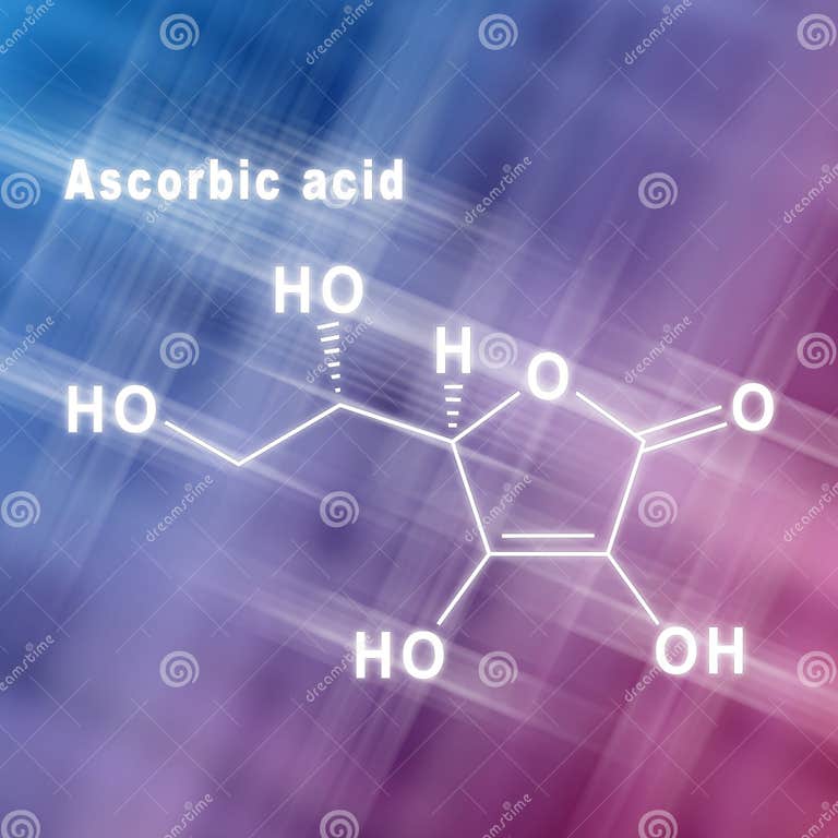 Ascorbic Acid Structural Chemical Formula Stock Illustration - Illustration of element, chemical ...