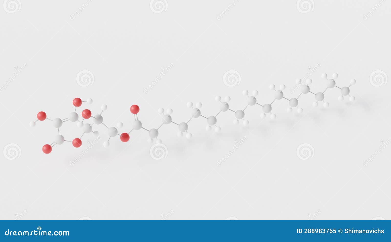Ascorbyl Palmitate Molecule 3d, Molecular Structure, Ball and Stick ...