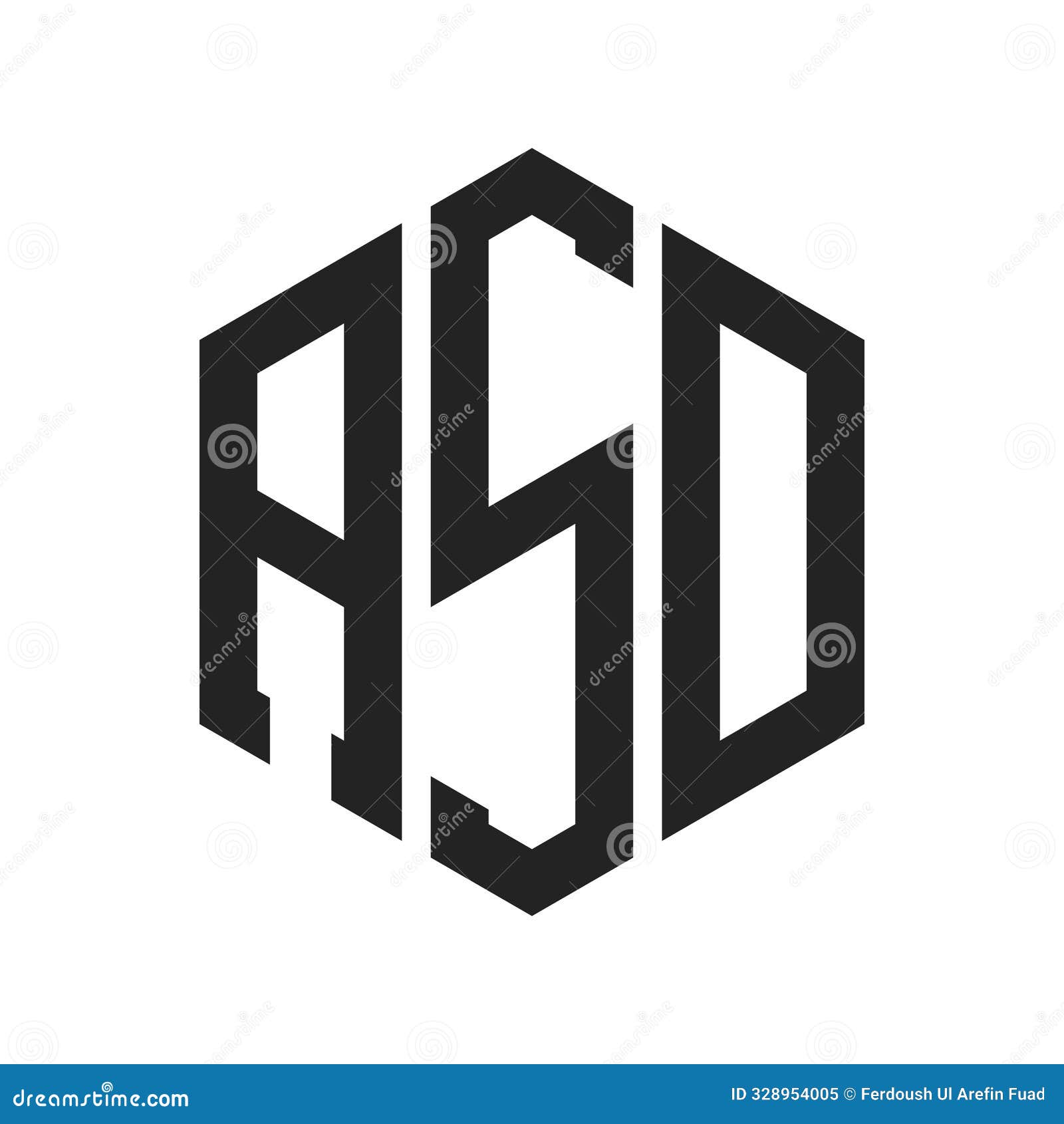 ASD Logo Design. Initial Letter ASD Monogram Logo Using Hexagon Shape ...
