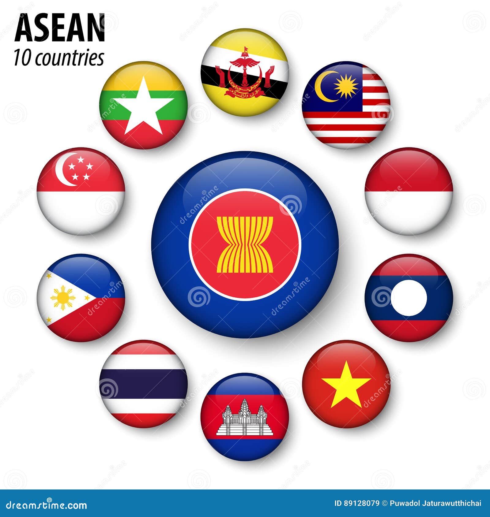 ASEAN, Association Of Southeast Asian Nations, Member States, Map ...