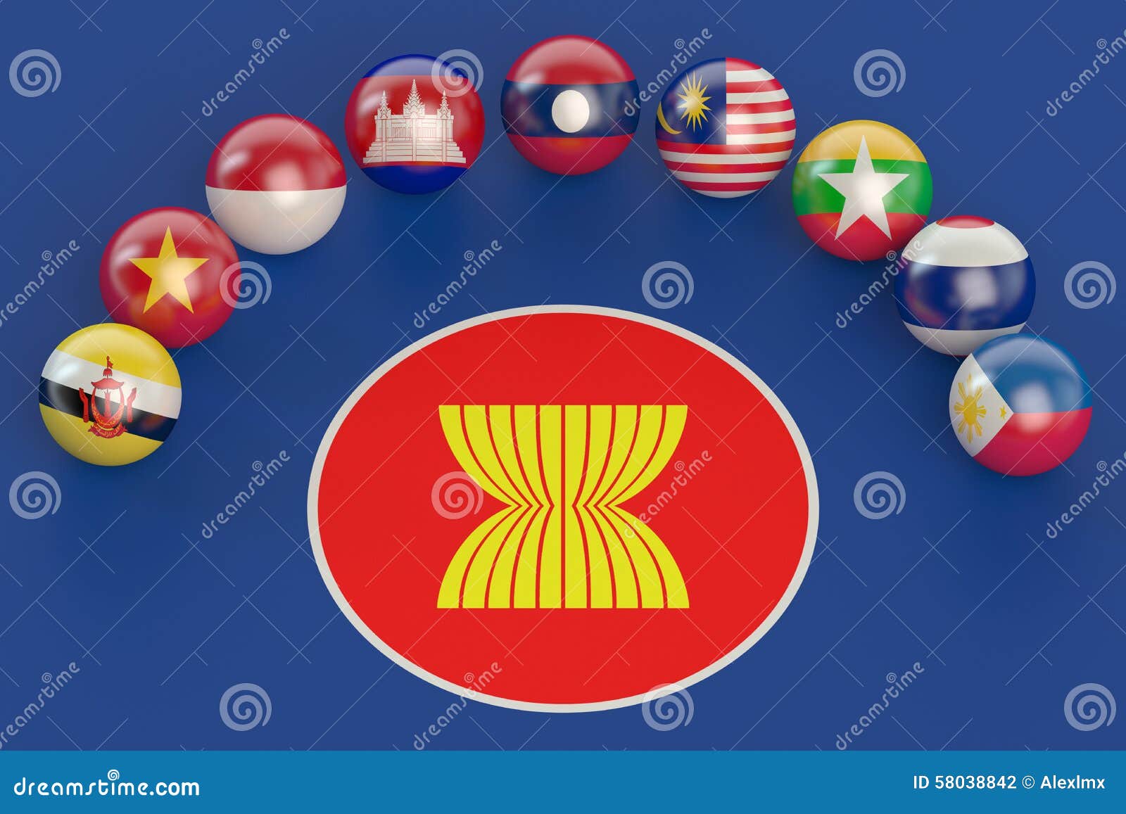 ASEAN. Concept With Keywords, Letters And Icons. Flat Vector ...