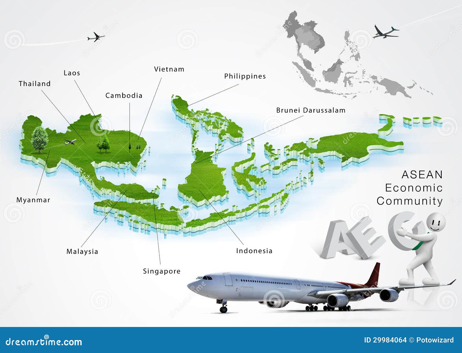 ASEAN Economic Community, AEC Stock Illustration - Illustration of ...