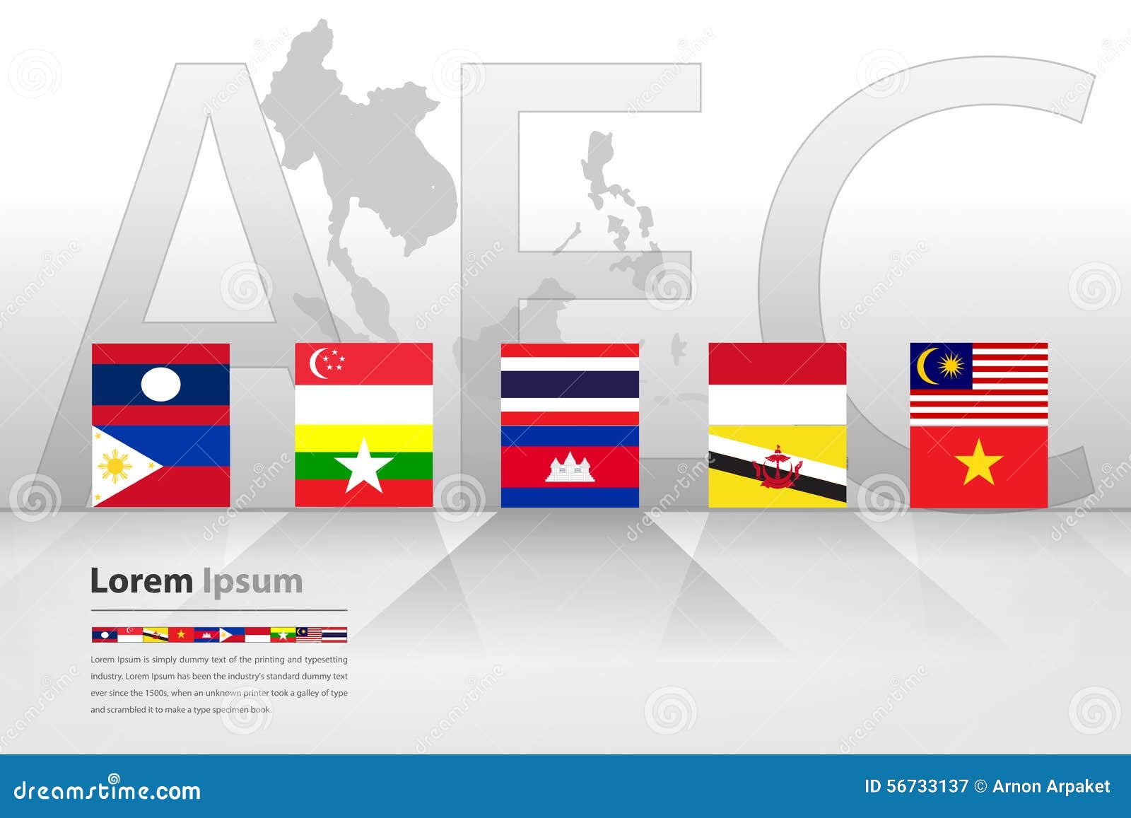 Asean Economic Community Aec Stock Vector Illustration Of Earth