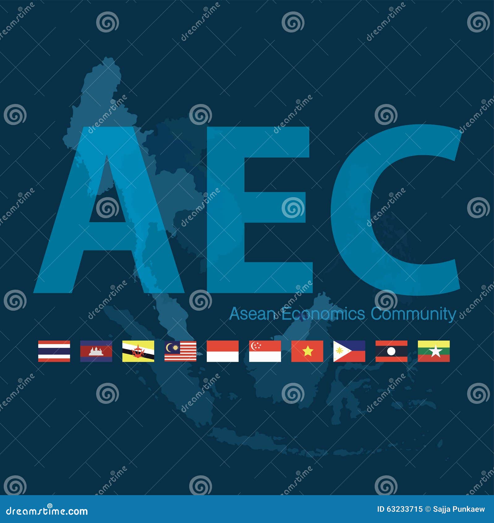Asean Economics Community(AEC) Eps10 Format Stock Vector - Illustration ...