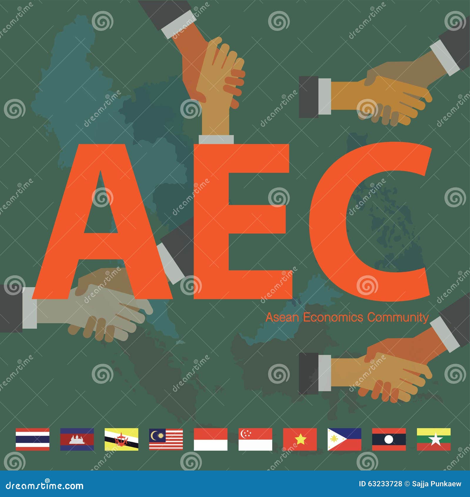 Asean Economics Community(AEC) Eps10 Format Stock Vector - Illustration ...