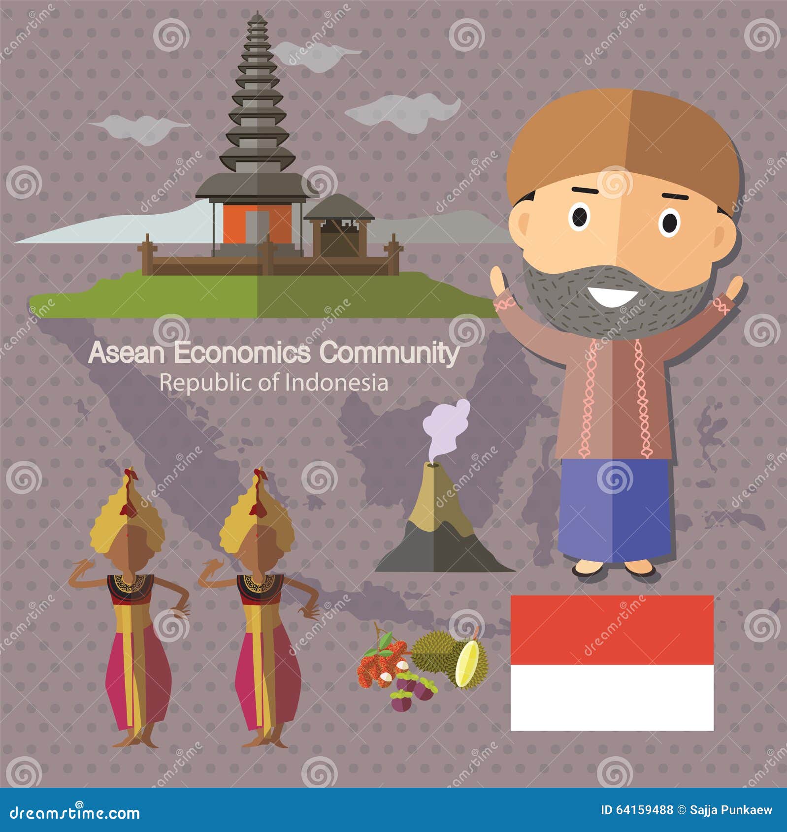 Asean Economics Community AEC Philippines Cartoon Vector ...