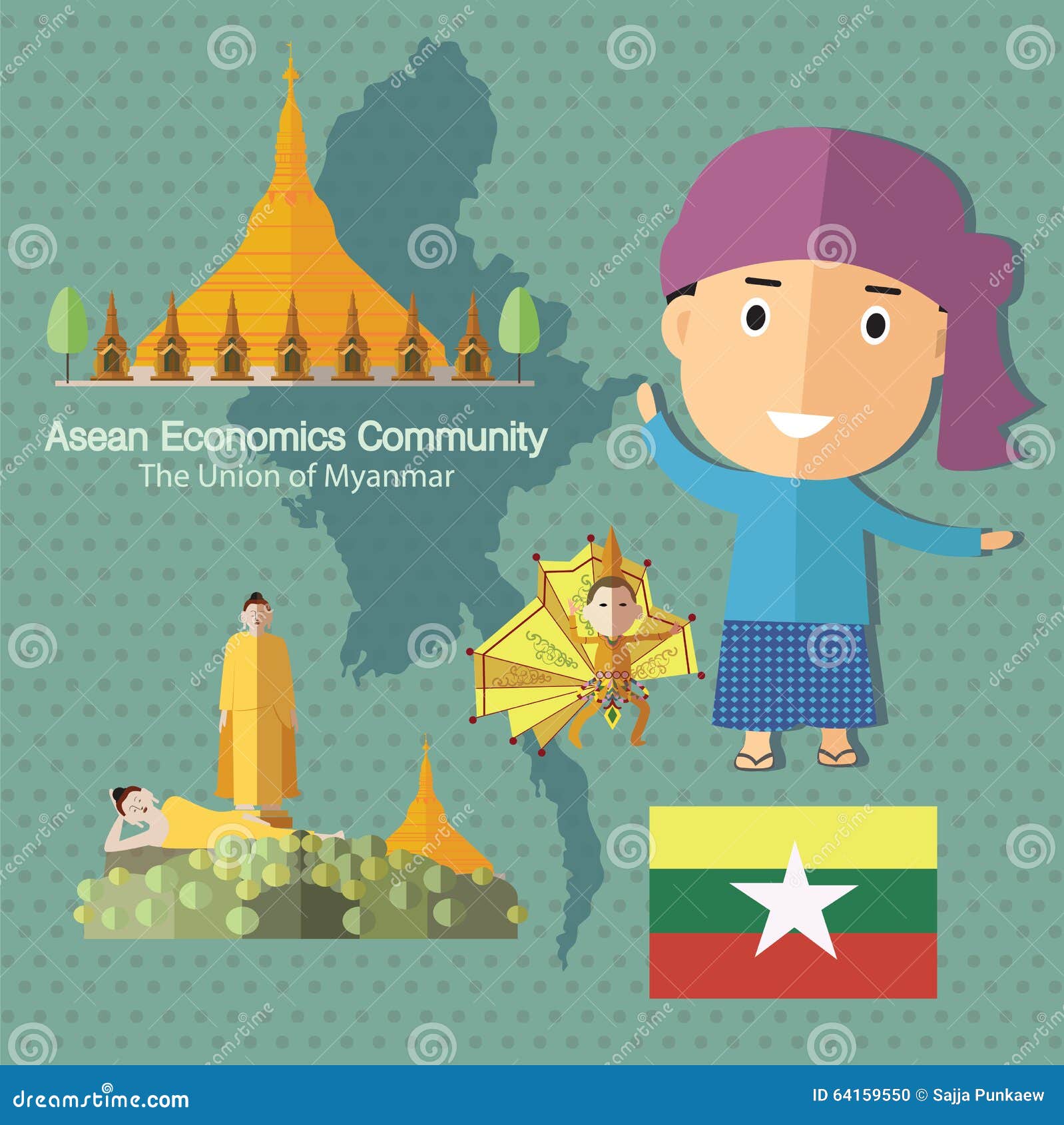 Asean Economics Community AEC Philippines Cartoon Vector ...