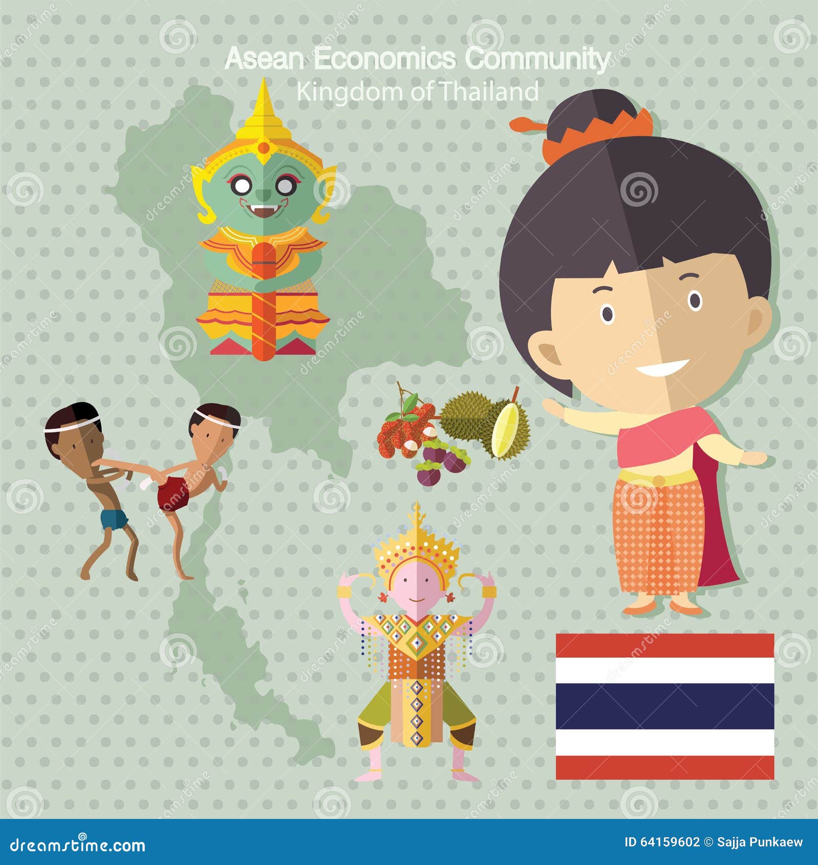 Asean Economics Community AEC Philippines Cartoon Vector ...