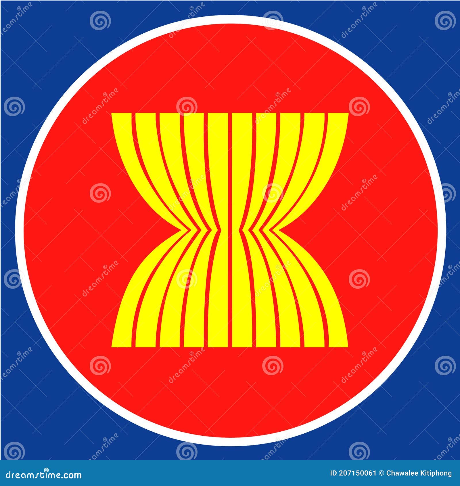 ASEAN Emblem White Background Stock Vector - Illustration of southeast ...