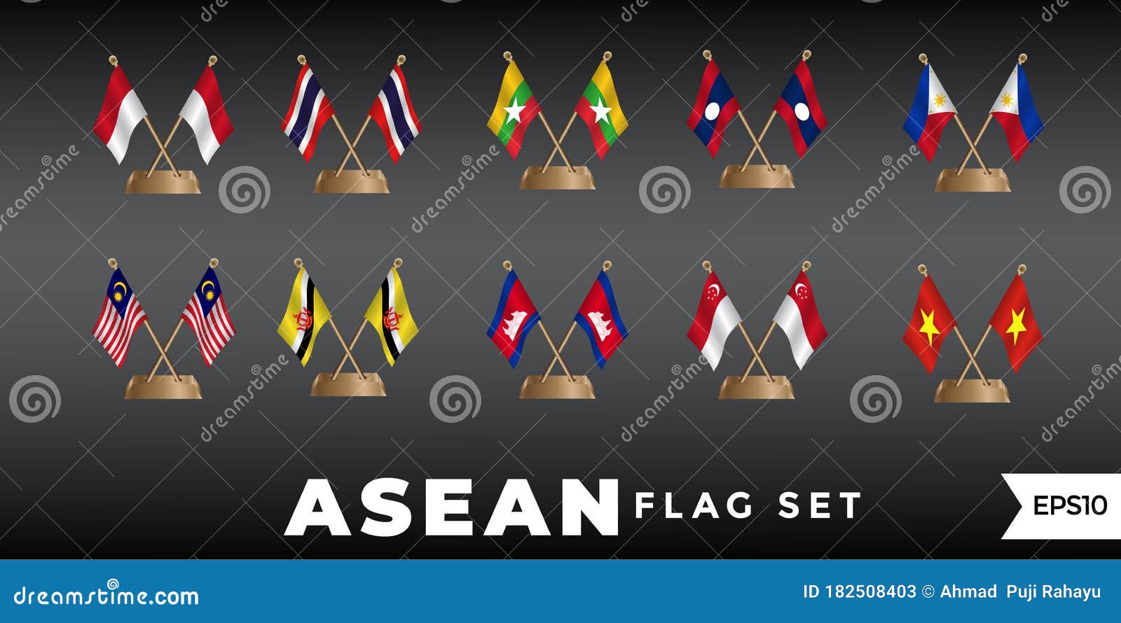 Asean Flag Design Template Vector Stock Vector - Illustration of flag ...