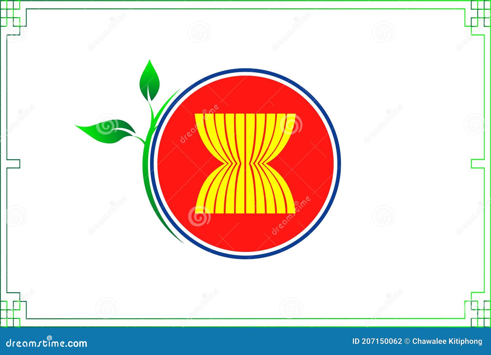 ASEAN Flag with Green Sapling Stock Vector - Illustration of asean ...