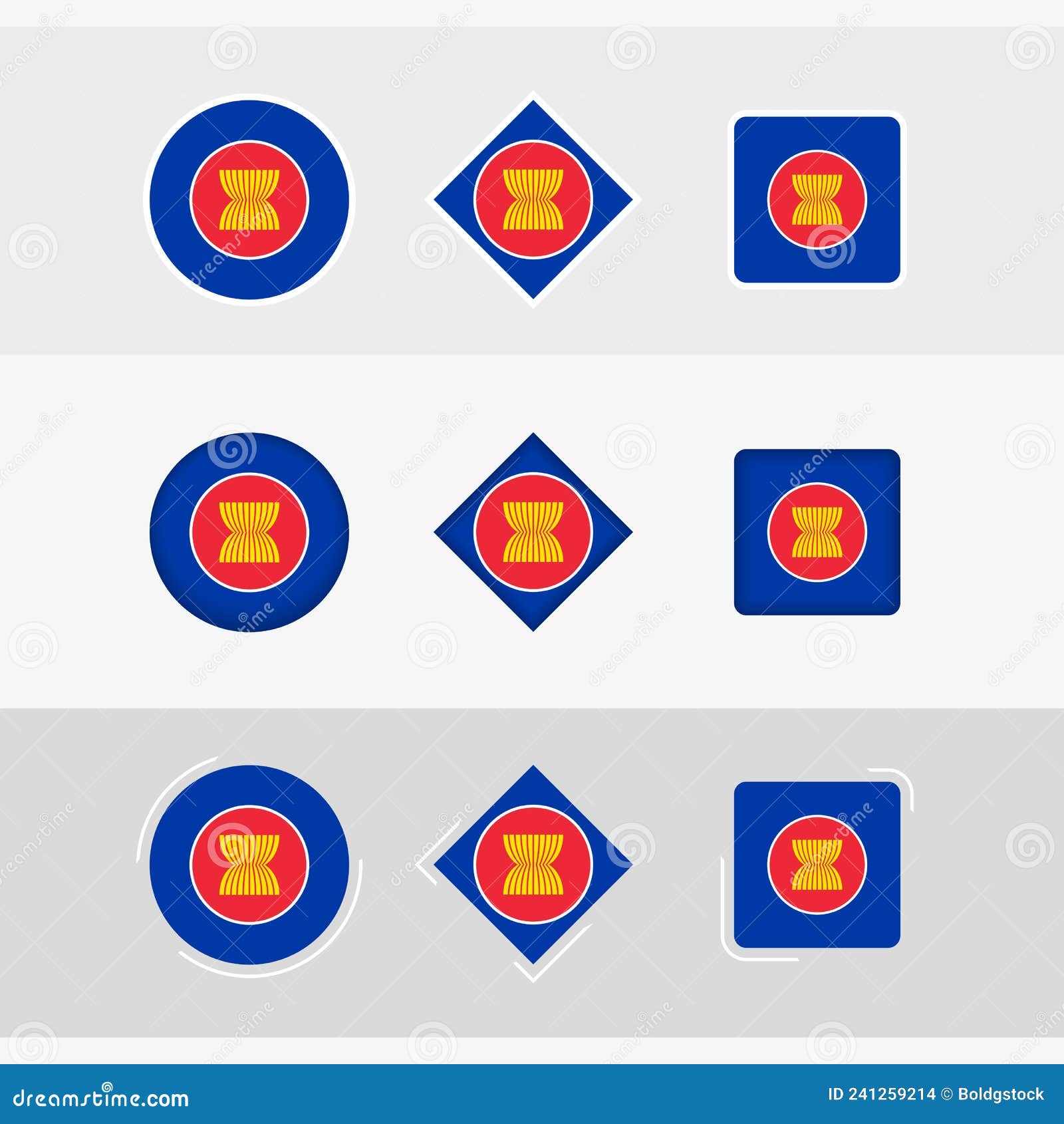ASEAN Flag Icons Set, Vector Flag of ASEAN Stock Vector - Illustration ...