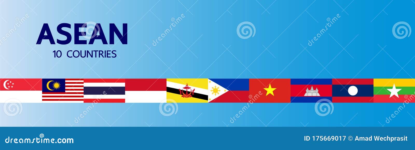 AEC Asean Economic Community Flag Symbols, Flag of ASEAN Association of ...