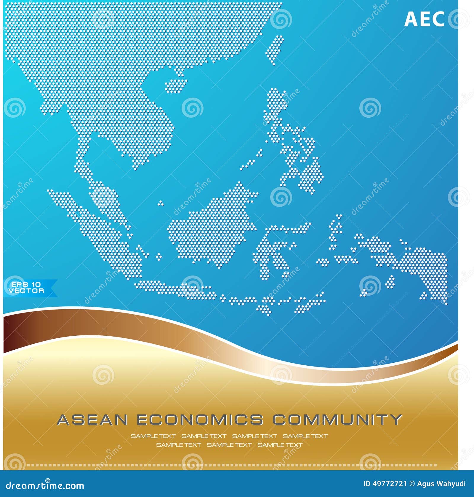 Asean Map Dotted Style Illustration, for Background Stock Illustration ...