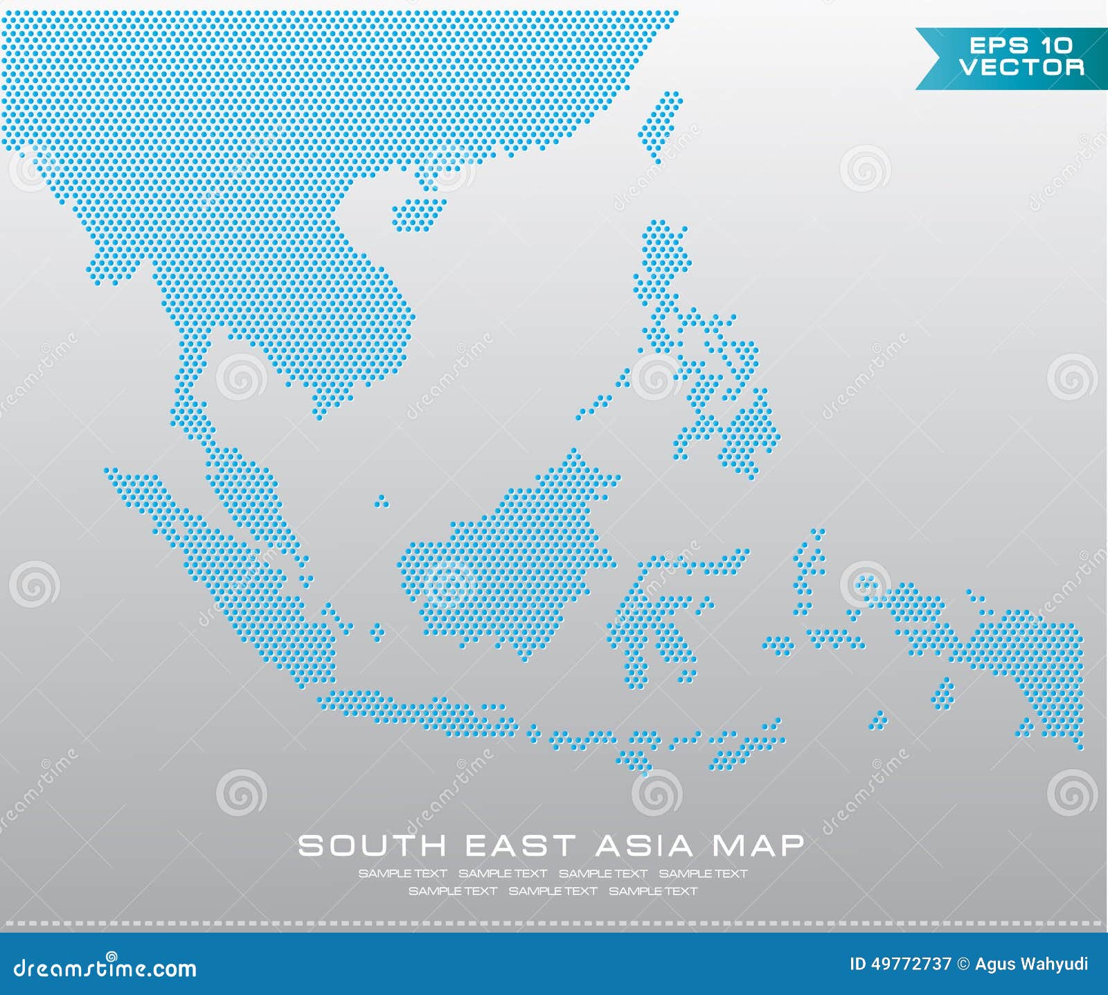Asean Map Dotted Style Illustration, For Background | CartoonDealer.com ...