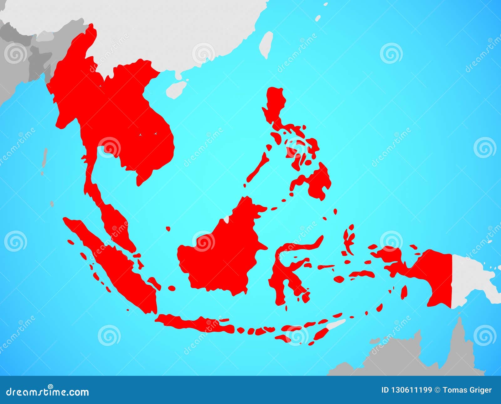 ASEAN Memeber States on Map Stock Illustration - Illustration of states ...