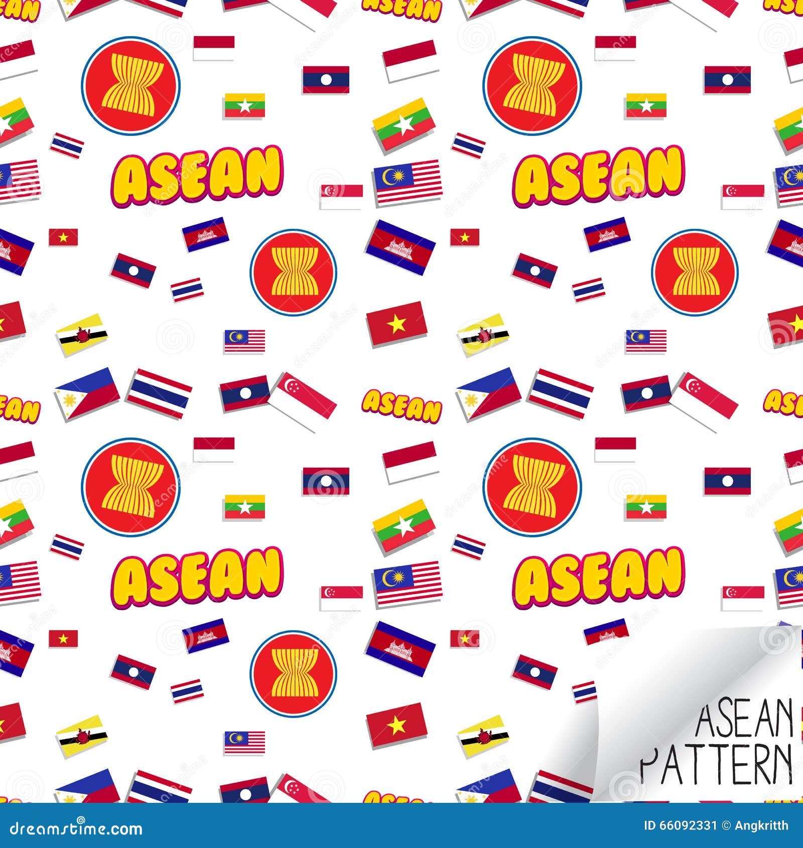 Asean pattern. flag - stock illustration. Illustration of burmar - 66092331