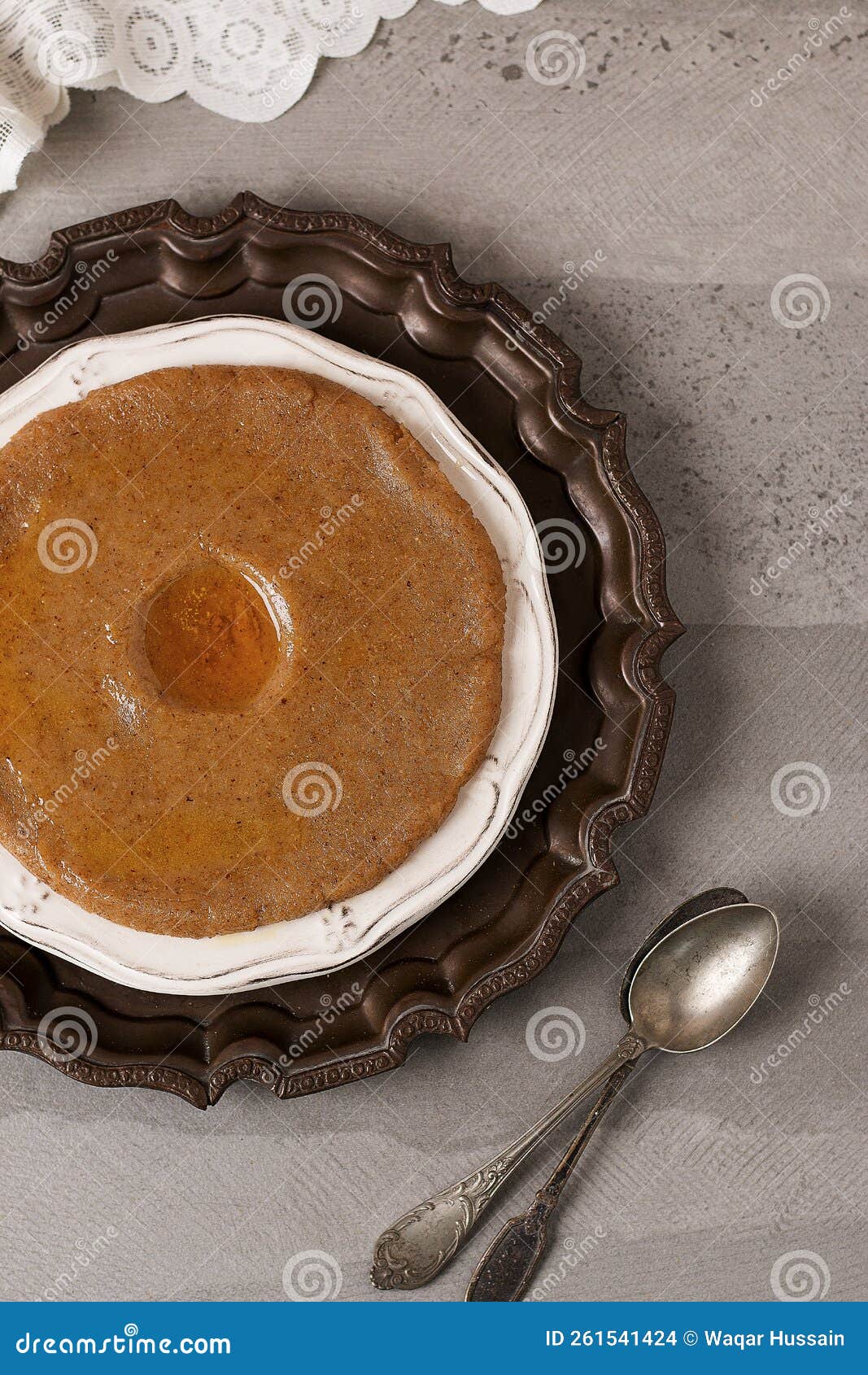 Aseeda Served in Dish Isolated on Table Side View of Arabian Food Stock ...