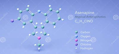 Asenapine Molecule, Molecular Structures, Atypical Antipsychotics, 3d ...